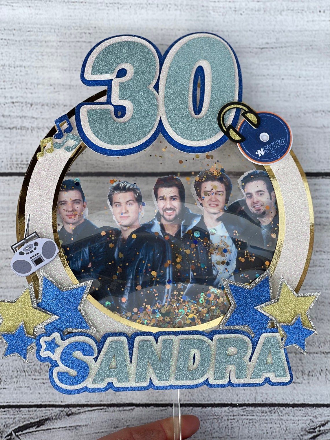 NSYNC Birthday Cake Topper | 90s Music Party | Glitter Confetti Shaker ...