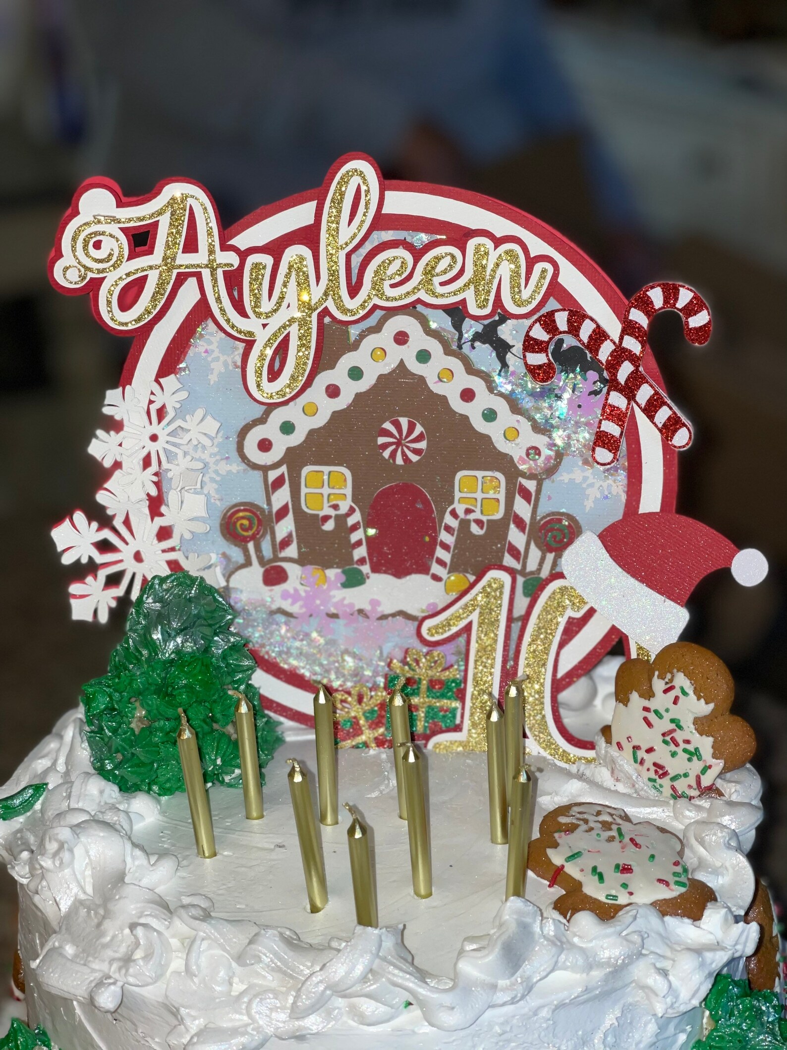 Gingerbread Christmas Theme Birthday Cake Topper - Etsy