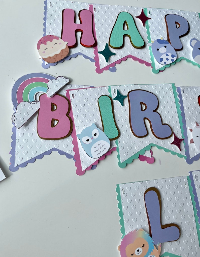 Squishmallow Birthday Banner | Custom Pastel Party Decor - Etsy