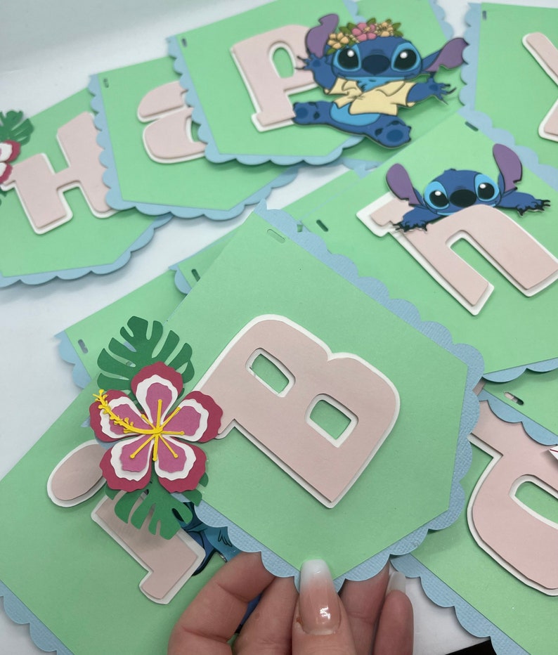 Lilo and Stitch Birthday Banner | Hawaiian Ohana Party, Custom Name - Etsy