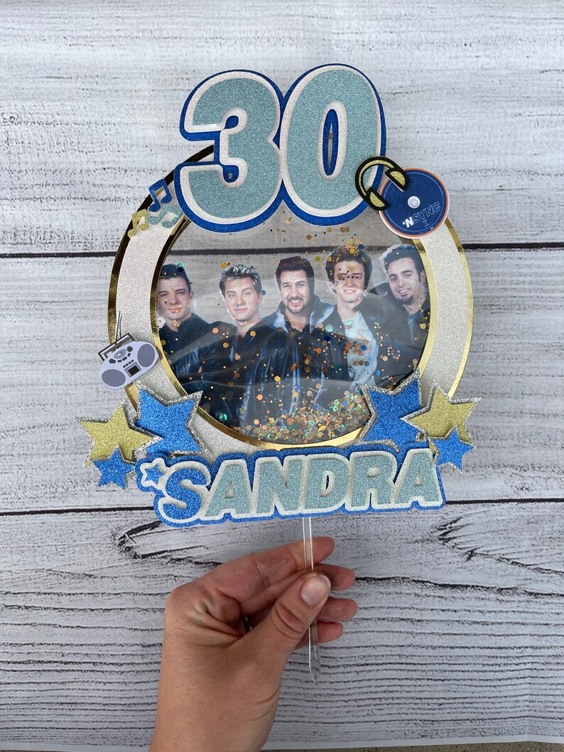 NSYNC Birthday Cake Topper | 90s Music Party | Glitter Confetti Shaker ...