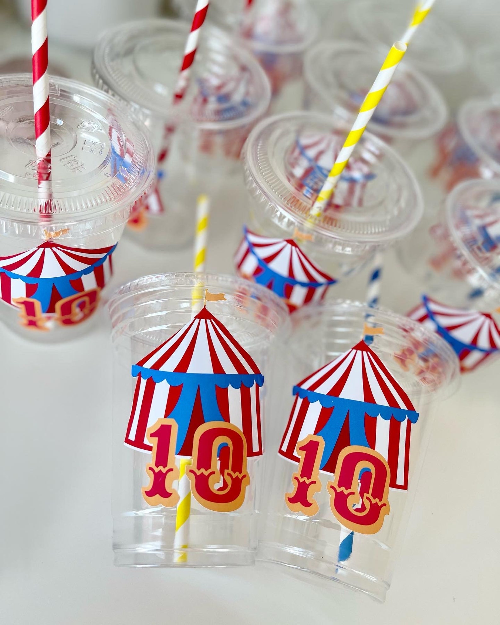 Circus Carnival Party Cups | Personalized Birthday Drinkware - Etsy