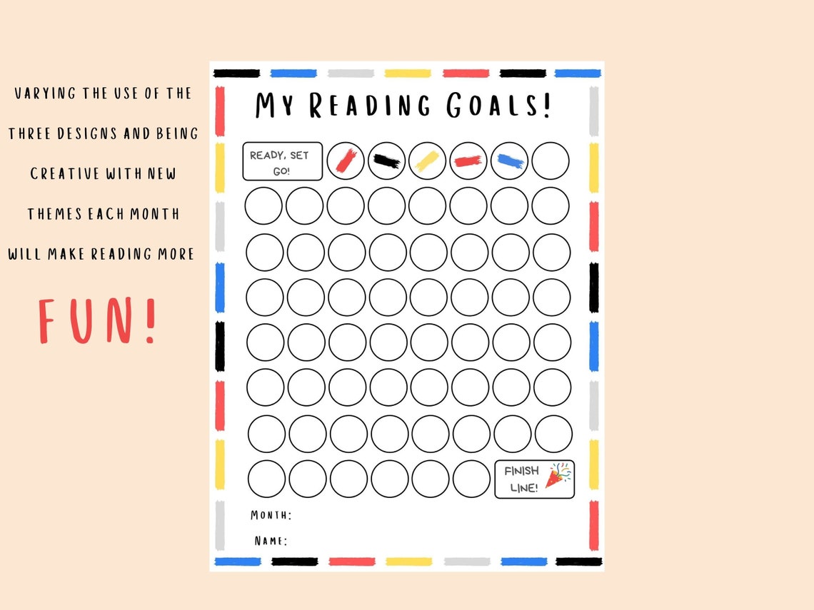 Kids Reading Goals Printable , Printable Reading Tracker, Children's ...