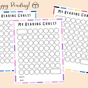 Kids Reading Tracker Printable, Reading Goal Chart (digital Download ...