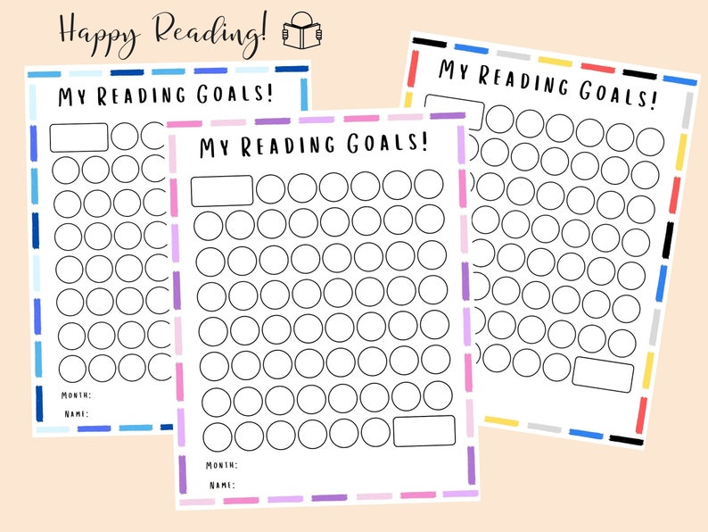 Kids Reading Goals Printable , Printable Reading Tracker, Children's ...
