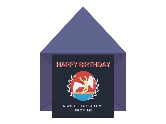 Led Zeppelin Birthday Card PRINTABLE Funny Birthday Card - Etsy