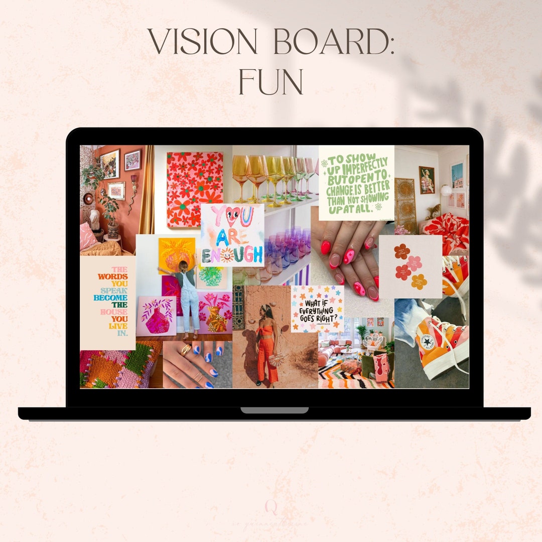 2024 Vision Board Computer Background Fun Instant Download - Etsy