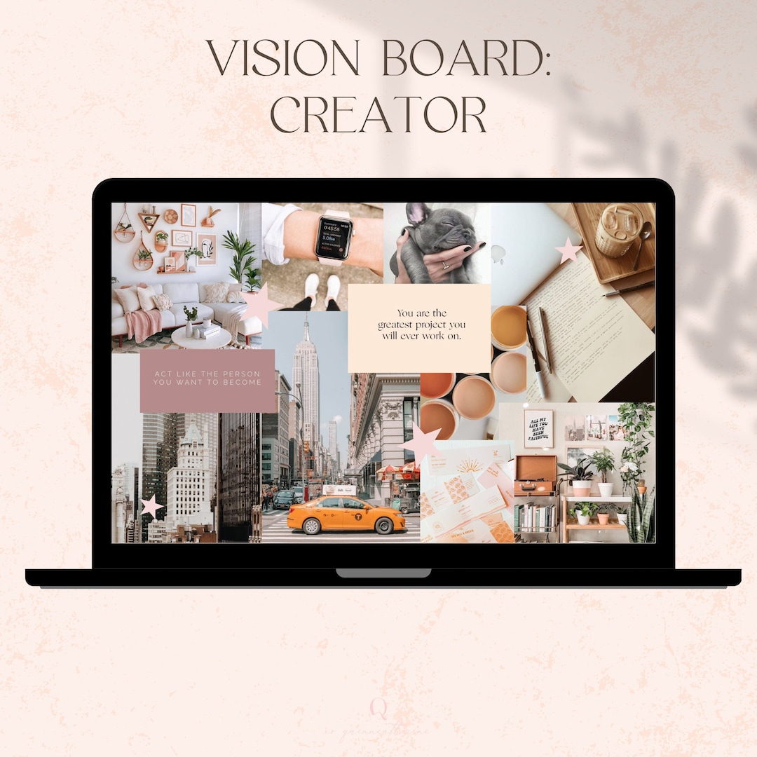 2025 Vision Board Computer Background Creator Instant Download - Etsy