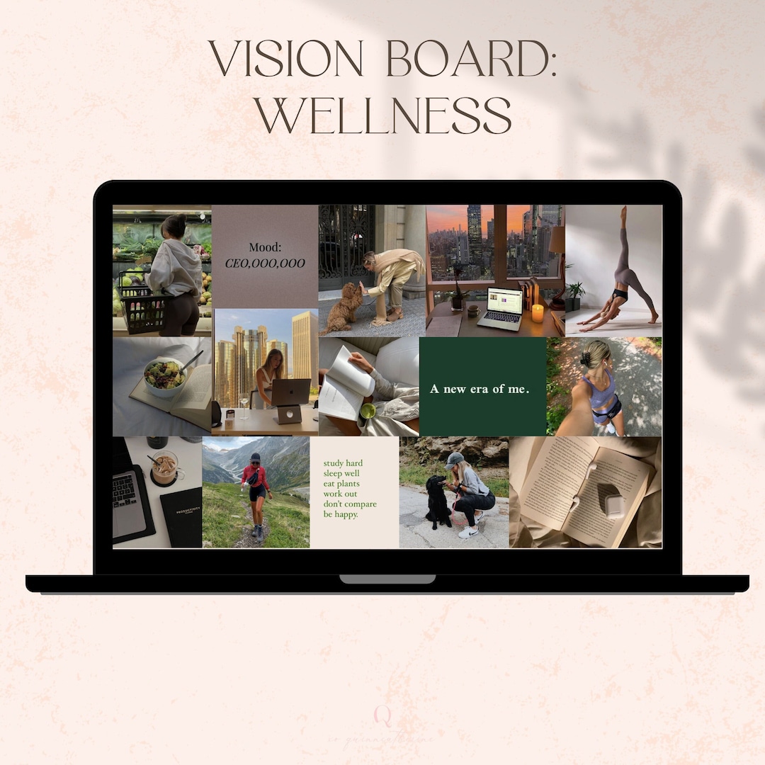 2024 Vision Board Computer Background Wellness/self-care Instant ...