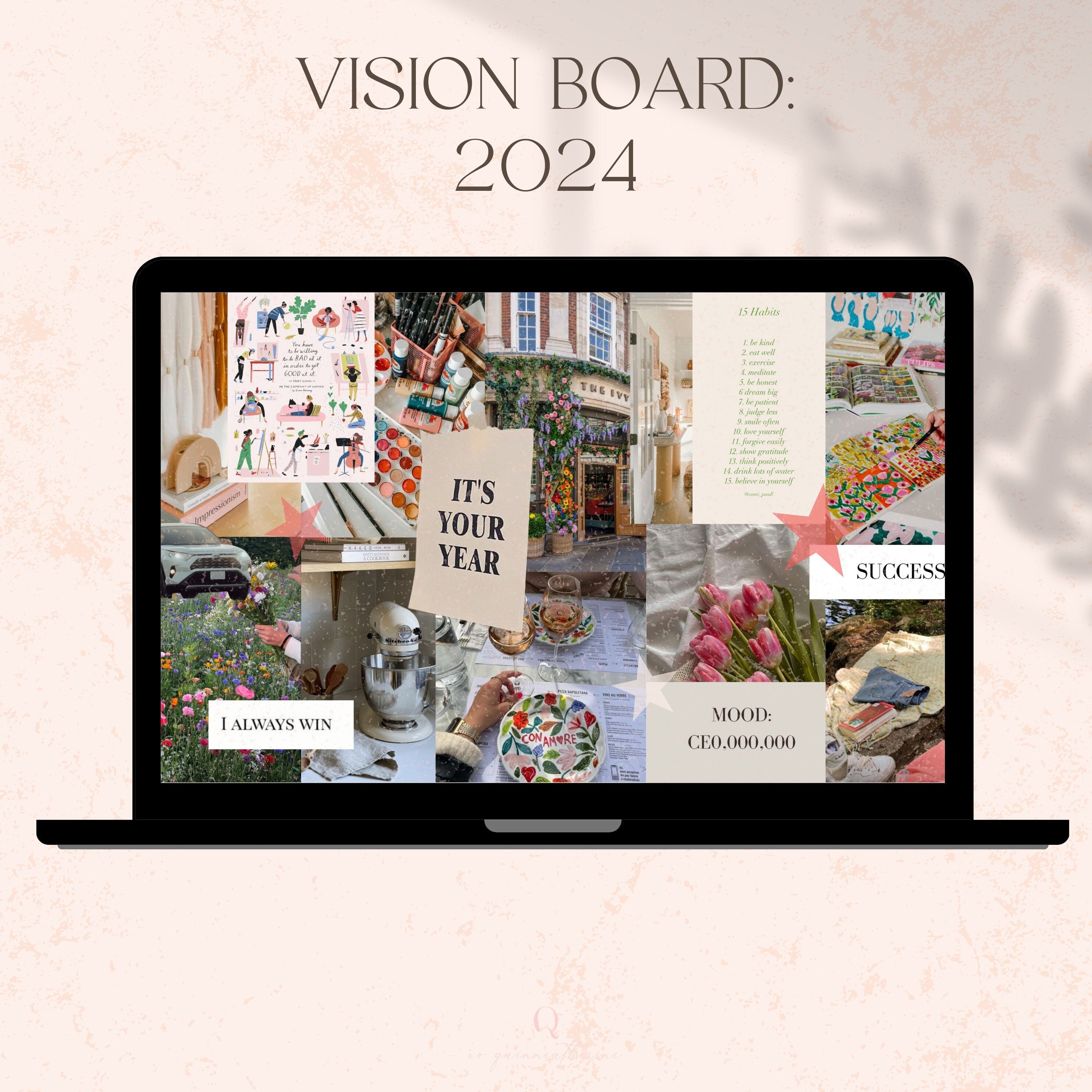 2025 Vision Board - Computer Background - Instant Download - Etsy