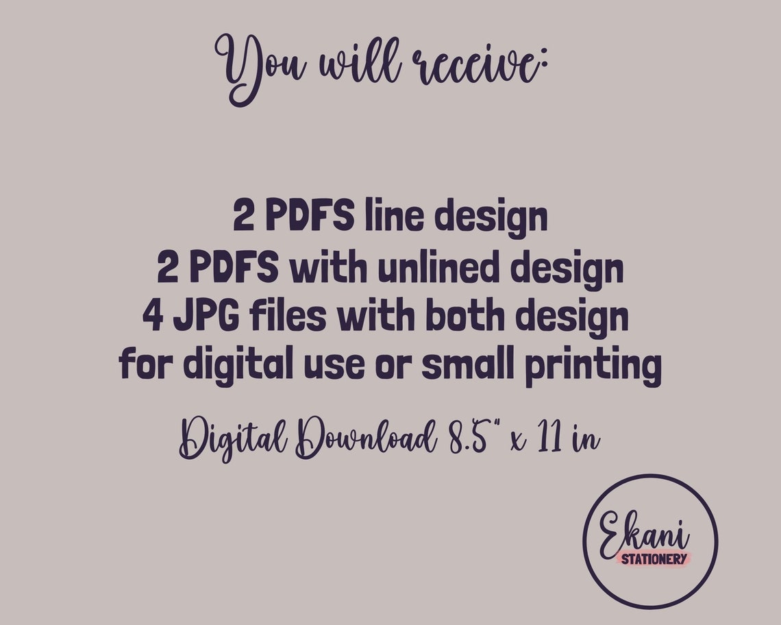 Printable Stationery Set of 4 US Letter Size Pink Floral - Etsy