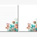 Printable Stationery Floral Watercolor Set of 4, Lined & Unlined Pages ...