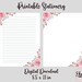 Printable Stationery Set of 4 US Letter Size Pink Floral - Etsy
