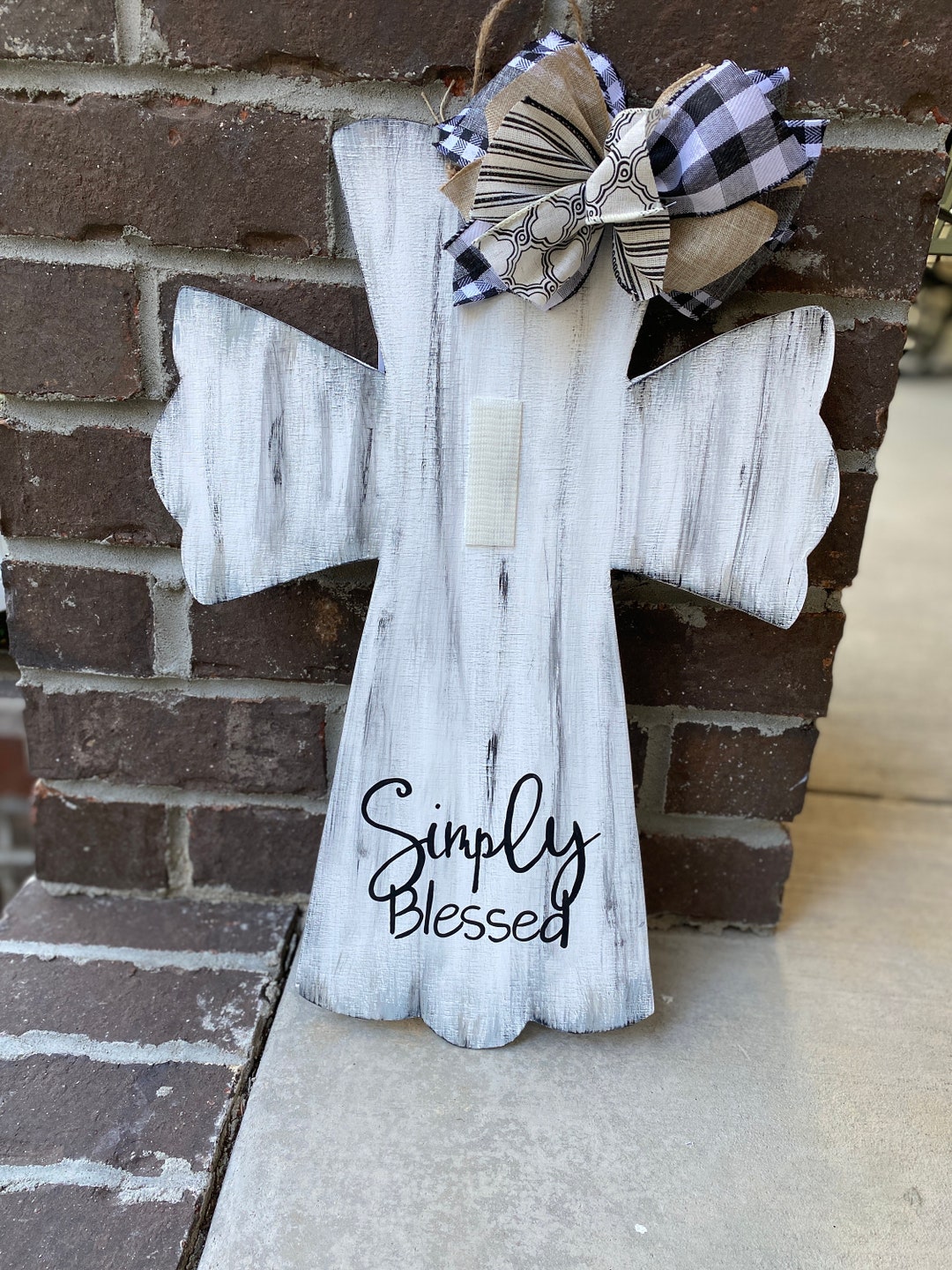 Wooden Interchangeable Door Hanger, Cross Welcome Sign - Etsy