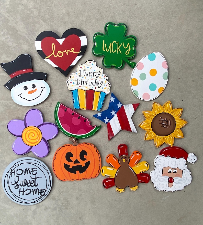 Attachment Pieces for Interchangeable Door Hanger, Welcome Sign, Set of ...