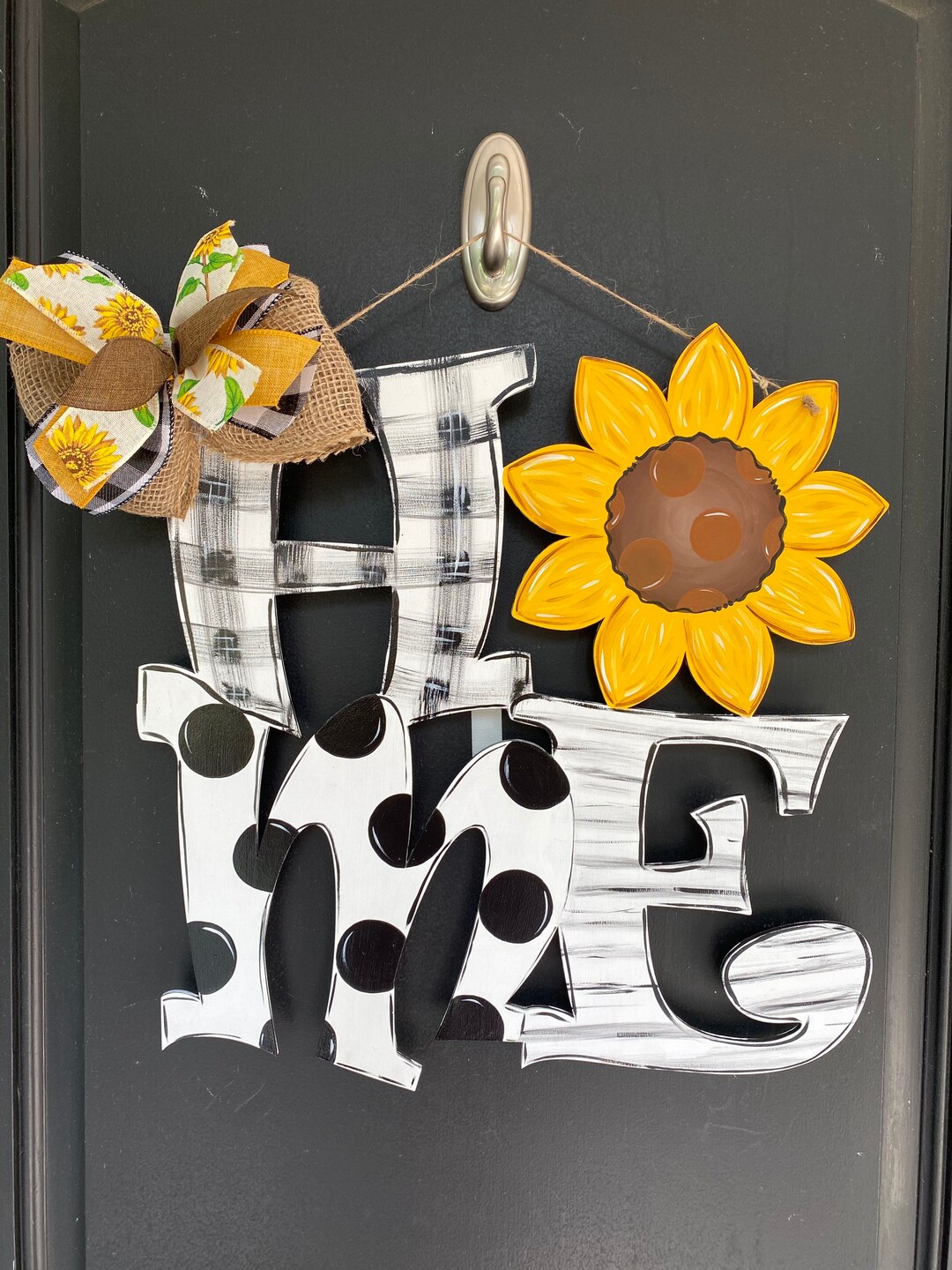 Sunflower HOME Wood Door Hanger Welcome Sign - Etsy