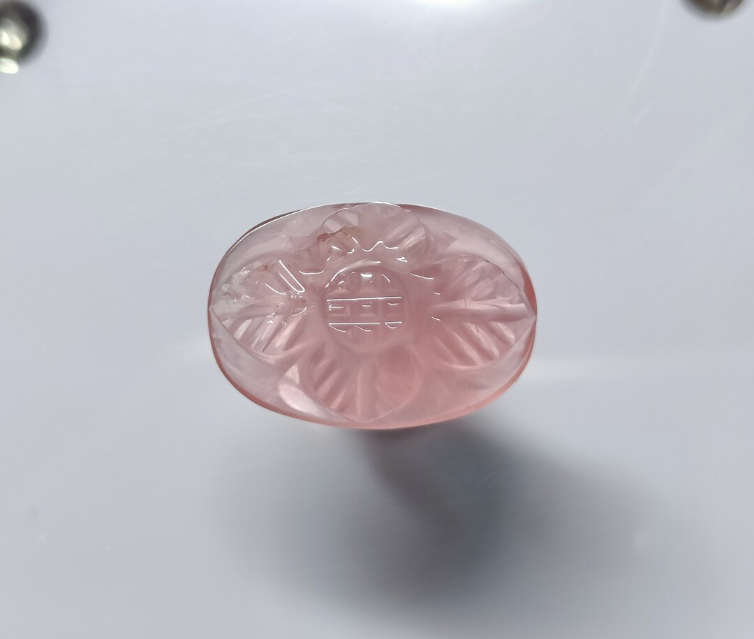 Beautiful Clean Rose Quartz Oval Shape Carving Gemstone, Pendant ...