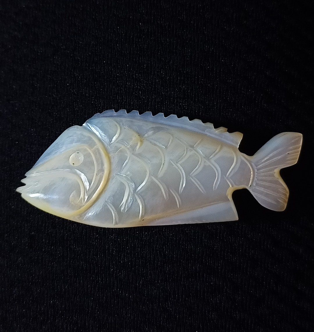 Amazing Sea Shell Hand Carved Fish, Carved Shell Fish, Shell Art, Fish ...