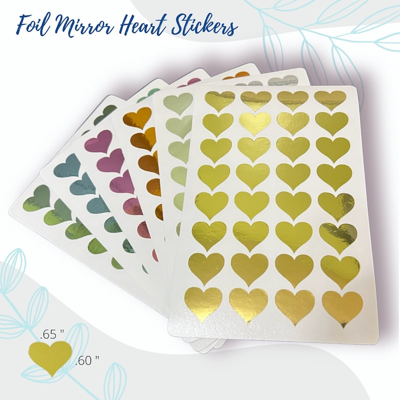 Gold Heart Stickers - Etsy
