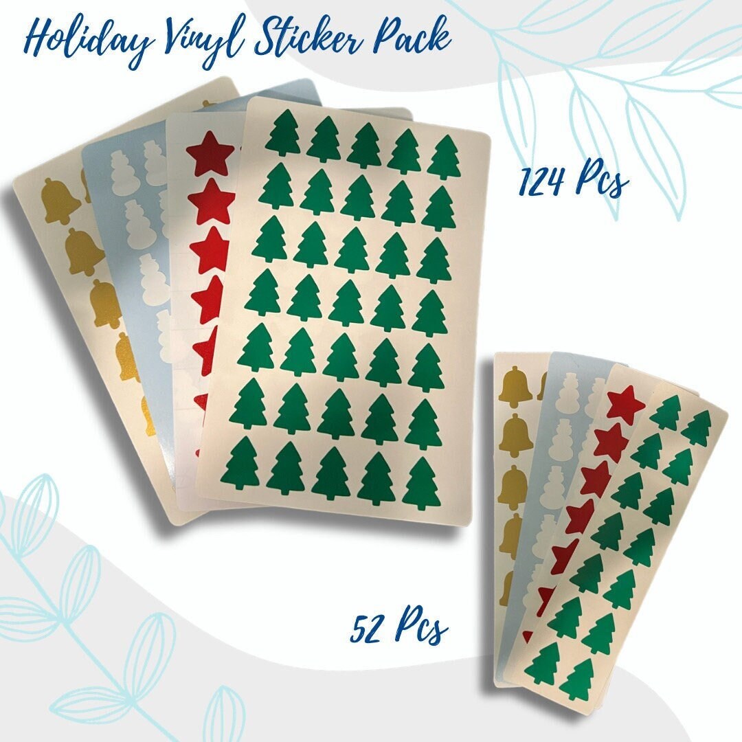 Christmas Vinyl Stickers | Set Xmas Stickers | Winter Holiday Shapes ...