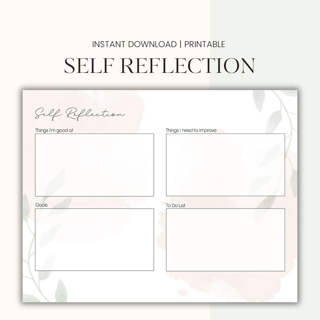 SELF REFLECTION Digital Download Stationary Daily Self - Etsy
