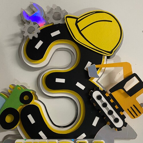 Construction Cake Topper Digital Download Personalized - Etsy
