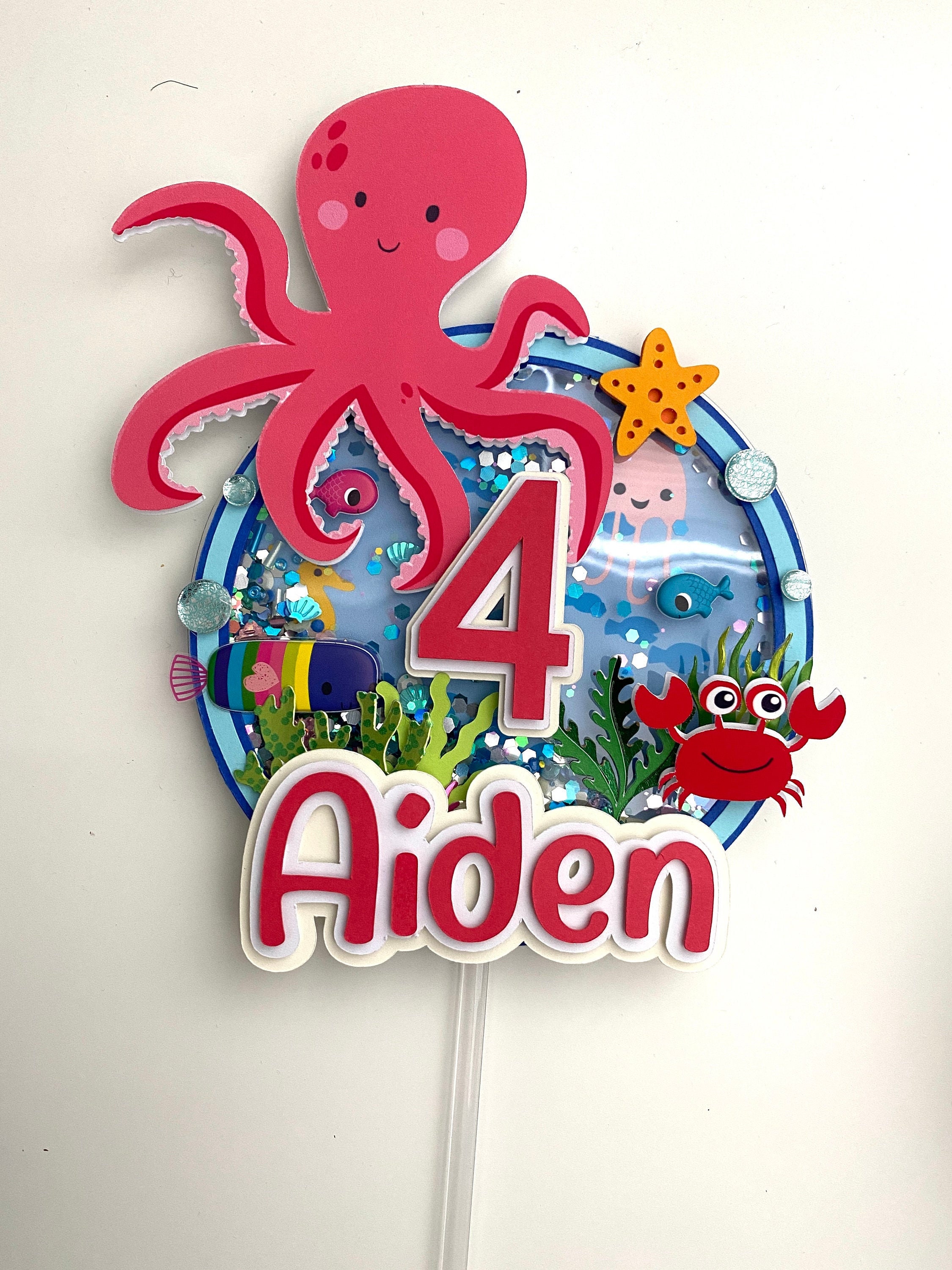 3D cake Topper Ocean Animals | Etsy