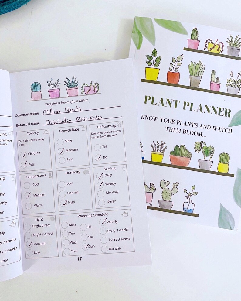 Planificador de plantas Libro de plantas diario de plantas | Etsy España