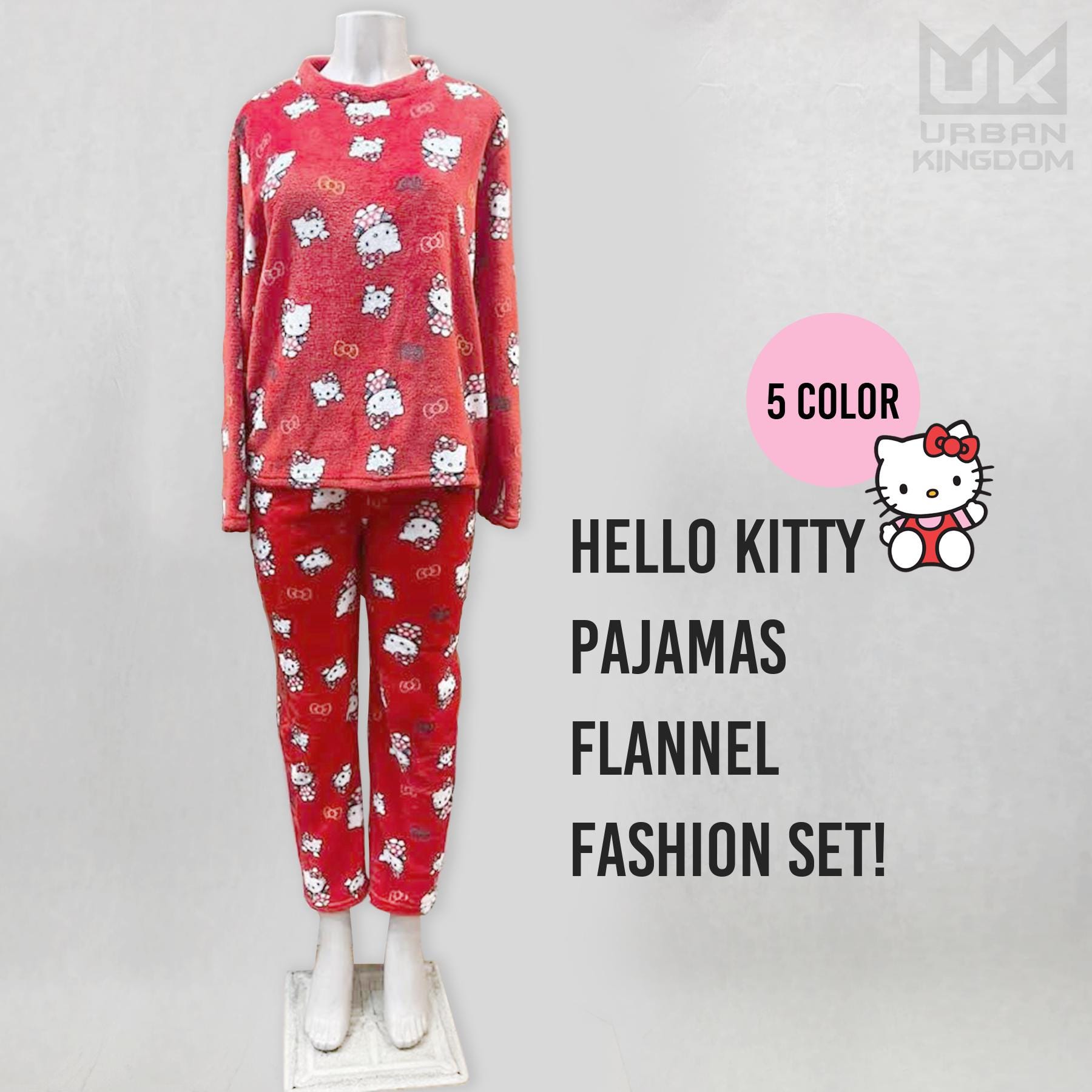 Hello Kitty Pajamas Flannel Fashion Set. - Etsy