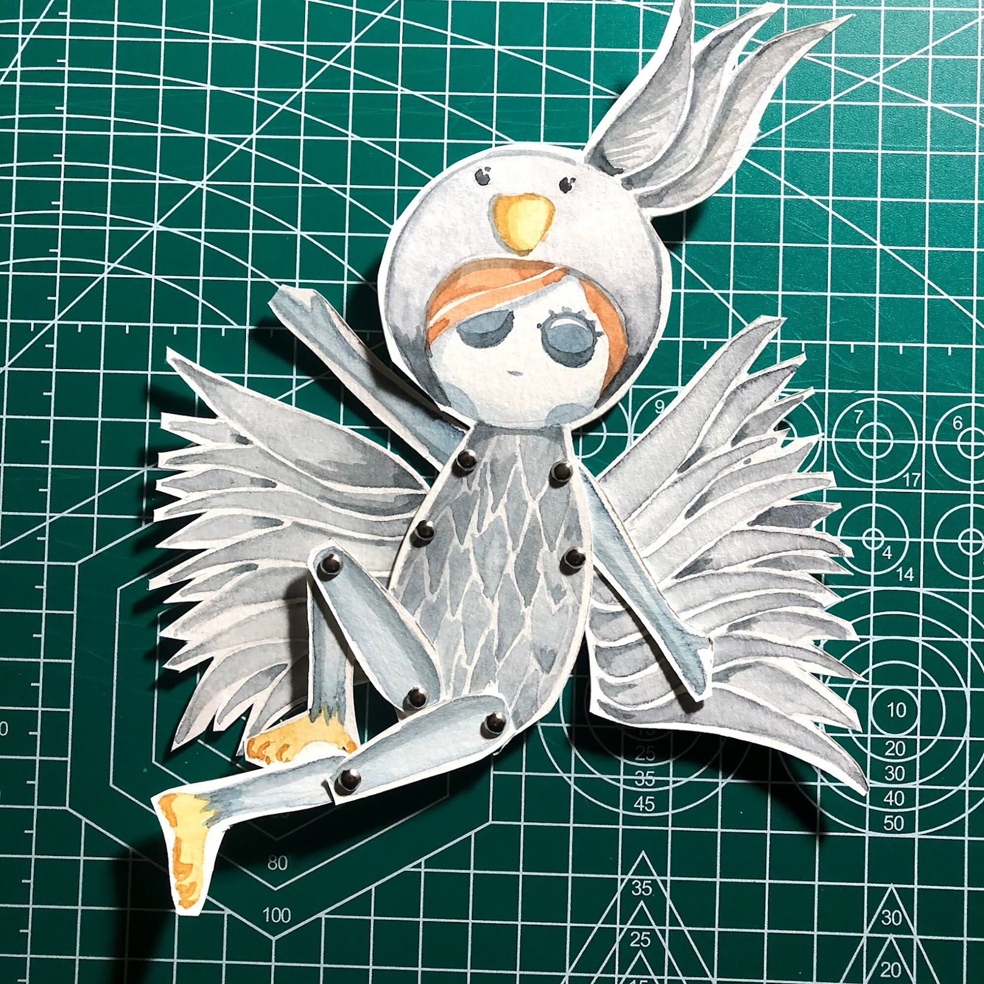 Watercolored Bird Girls Paper Doll Digital Download - Etsy