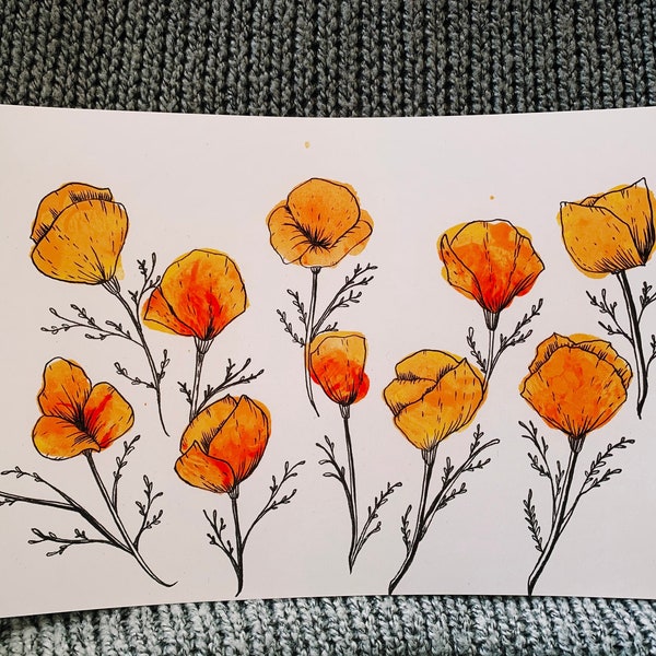 Acrylic Poppies - Etsy