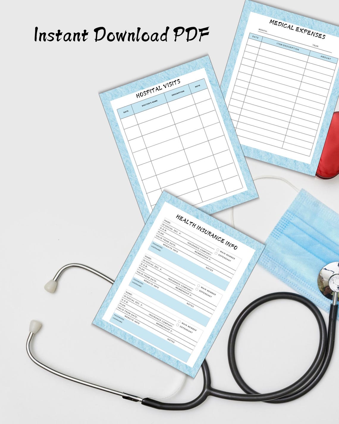 Printable Medical Planner, Medication Tracker, Doctors Visits ...