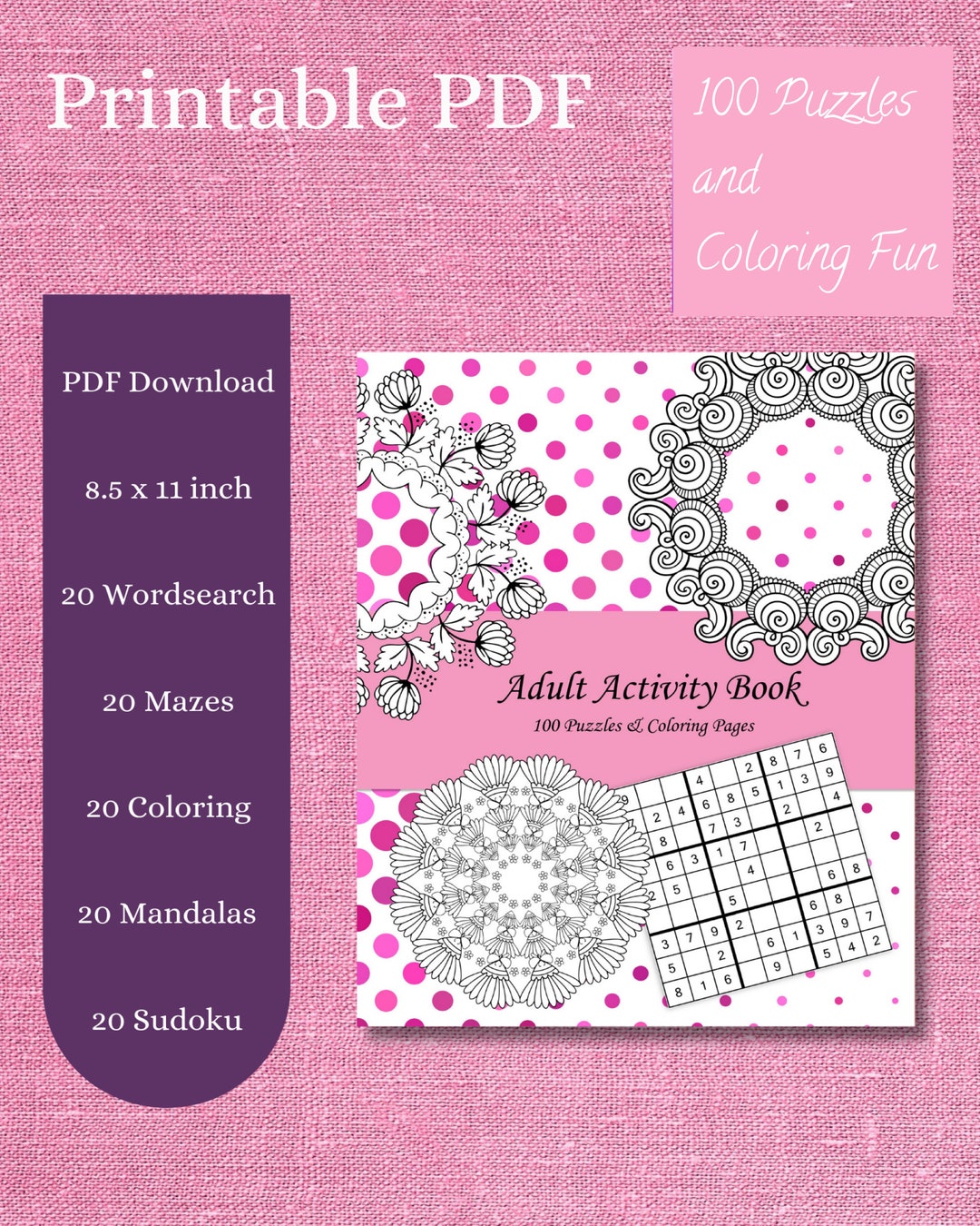 Printable 100 Coloring and Activities, Sudoku, Mazes, Wordsearch ...