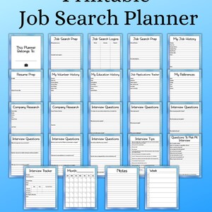 Printable Job Search Planner, Employment Preparation, Instant Download ...