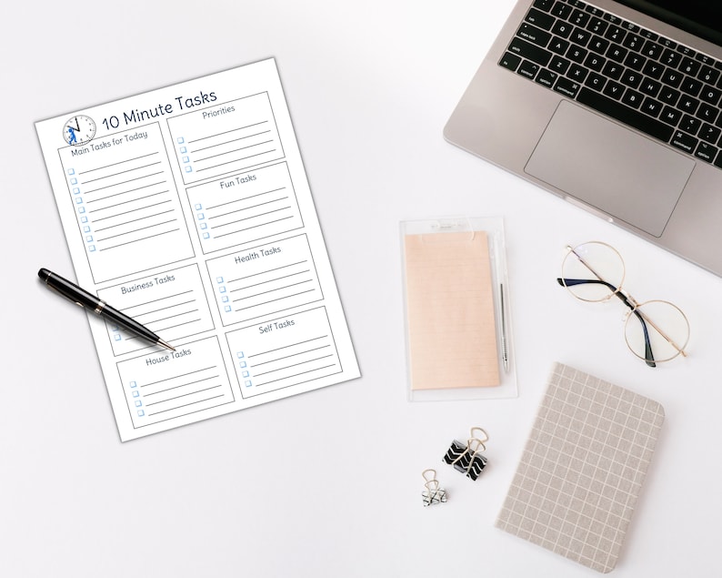 10 Minute Tasks Printable Planner, Productivity Time Management ...