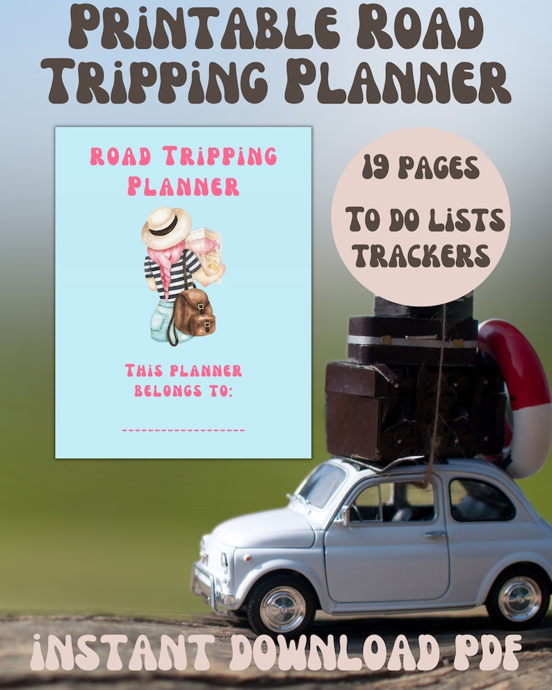 Printable Road Trip Planner, Holiday Checklists, Instant Download PDF ...