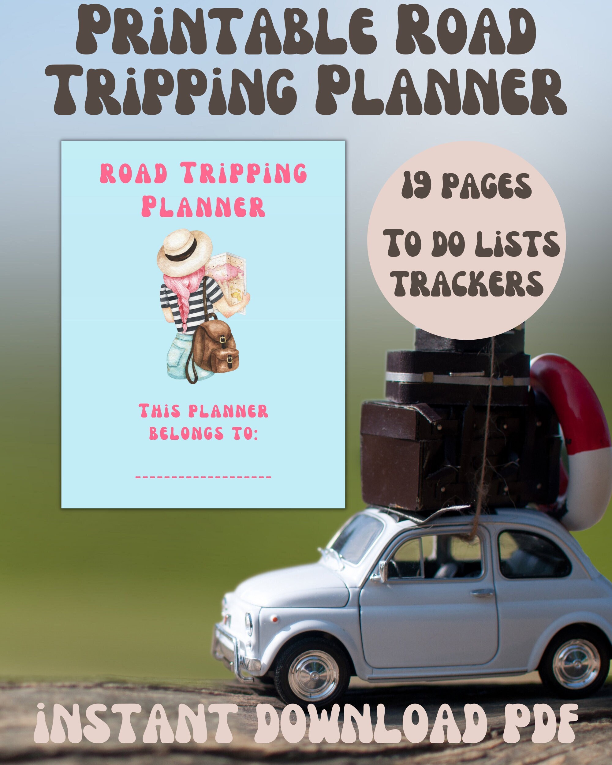 Printable Road Trip Planner, Holiday Checklists, Instant Download PDF ...