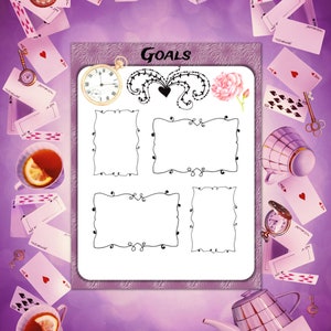 Printable Alice in Wonderland Theme Journal/planner, Instant Download ...