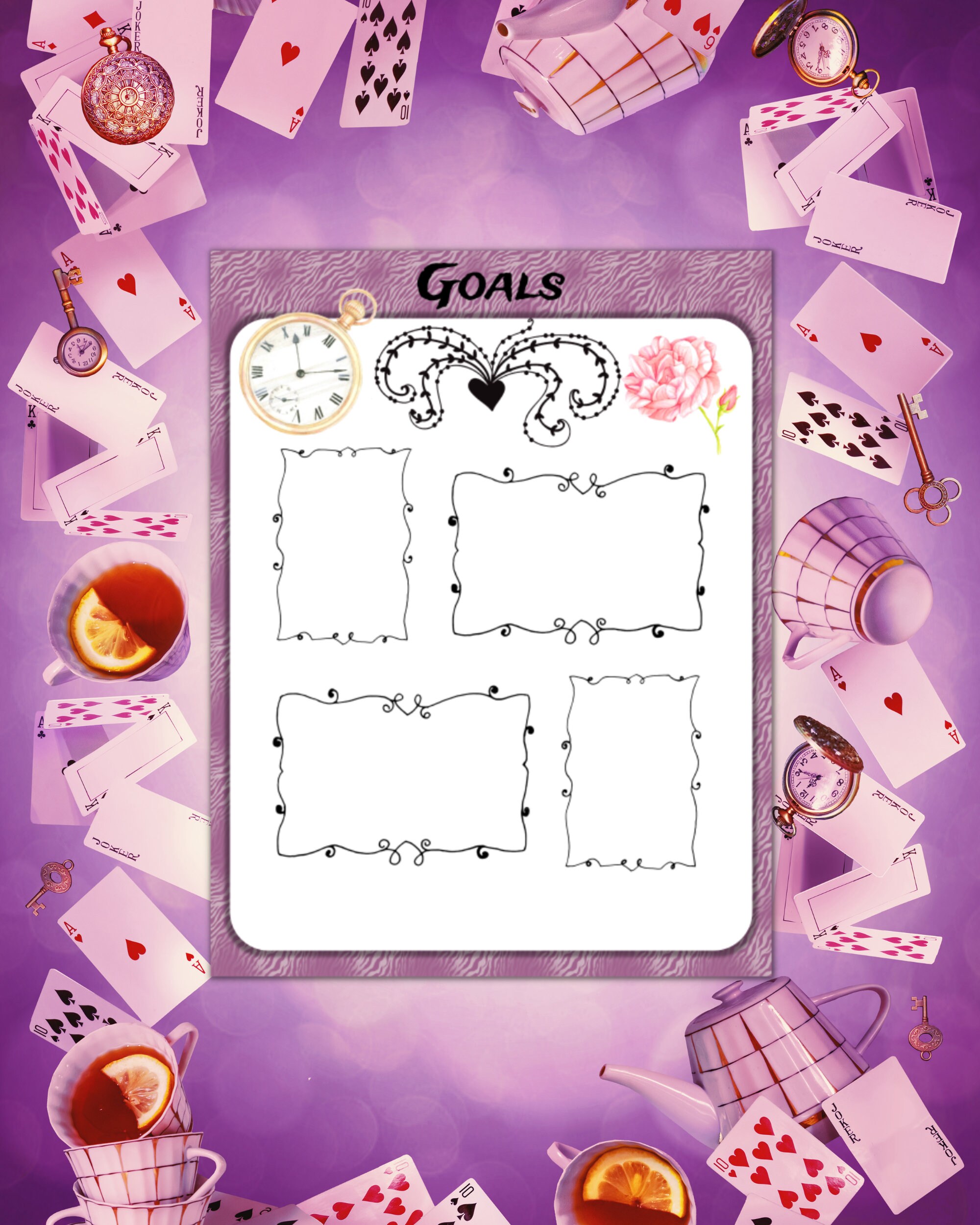 Printable Alice in Wonderland Theme Journal/planner, Instant Download ...