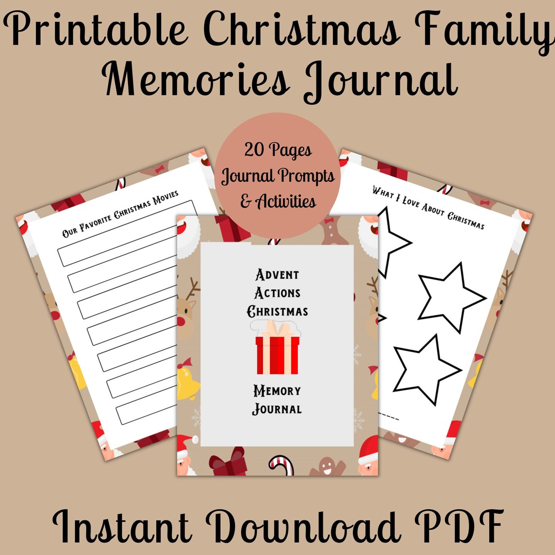 Printable Christmas Memory Journal, Advent Journal, Family Memories ...