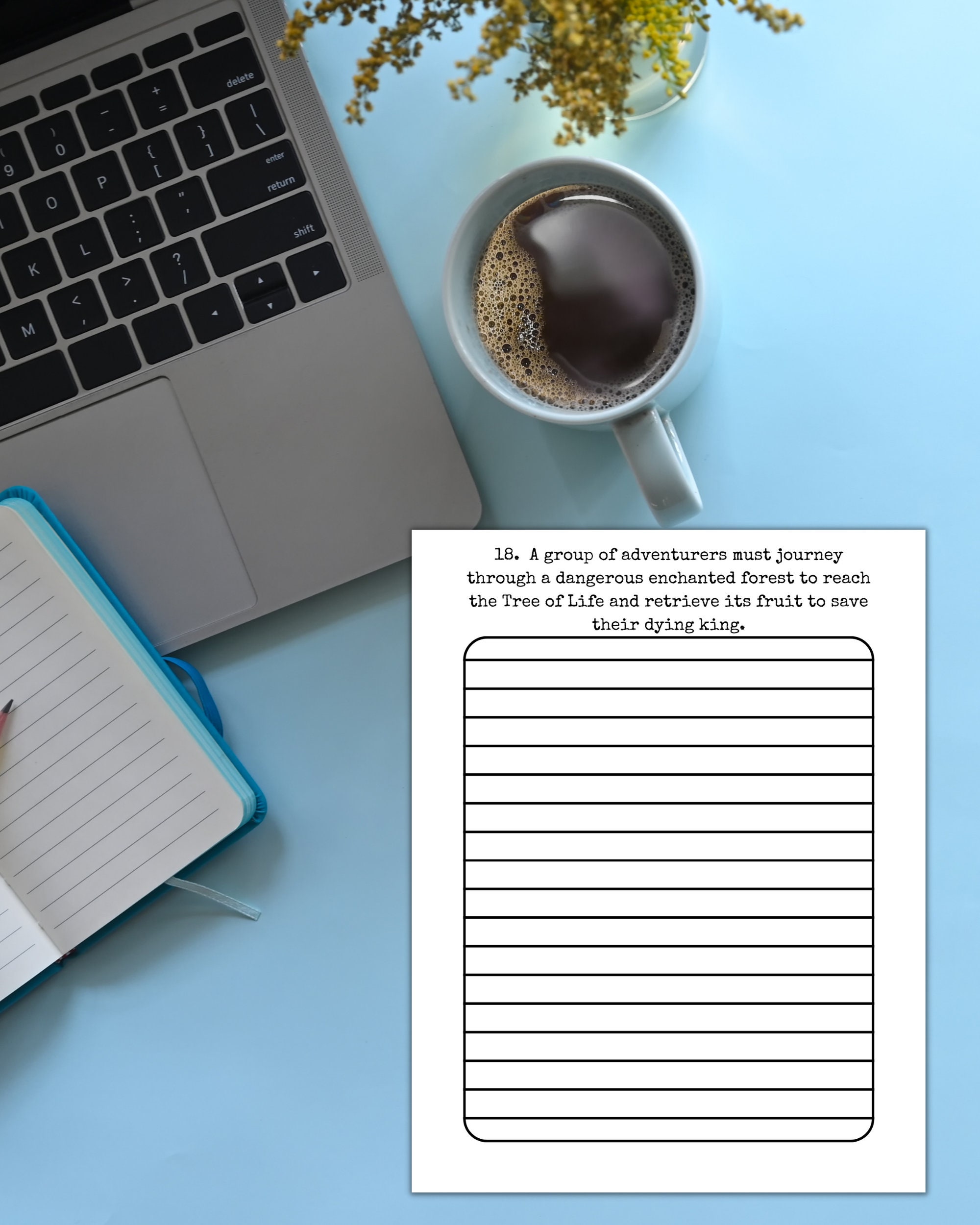 Printable Fantasy Writing Prompts, Writing Journal, 26 Creative Writing ...