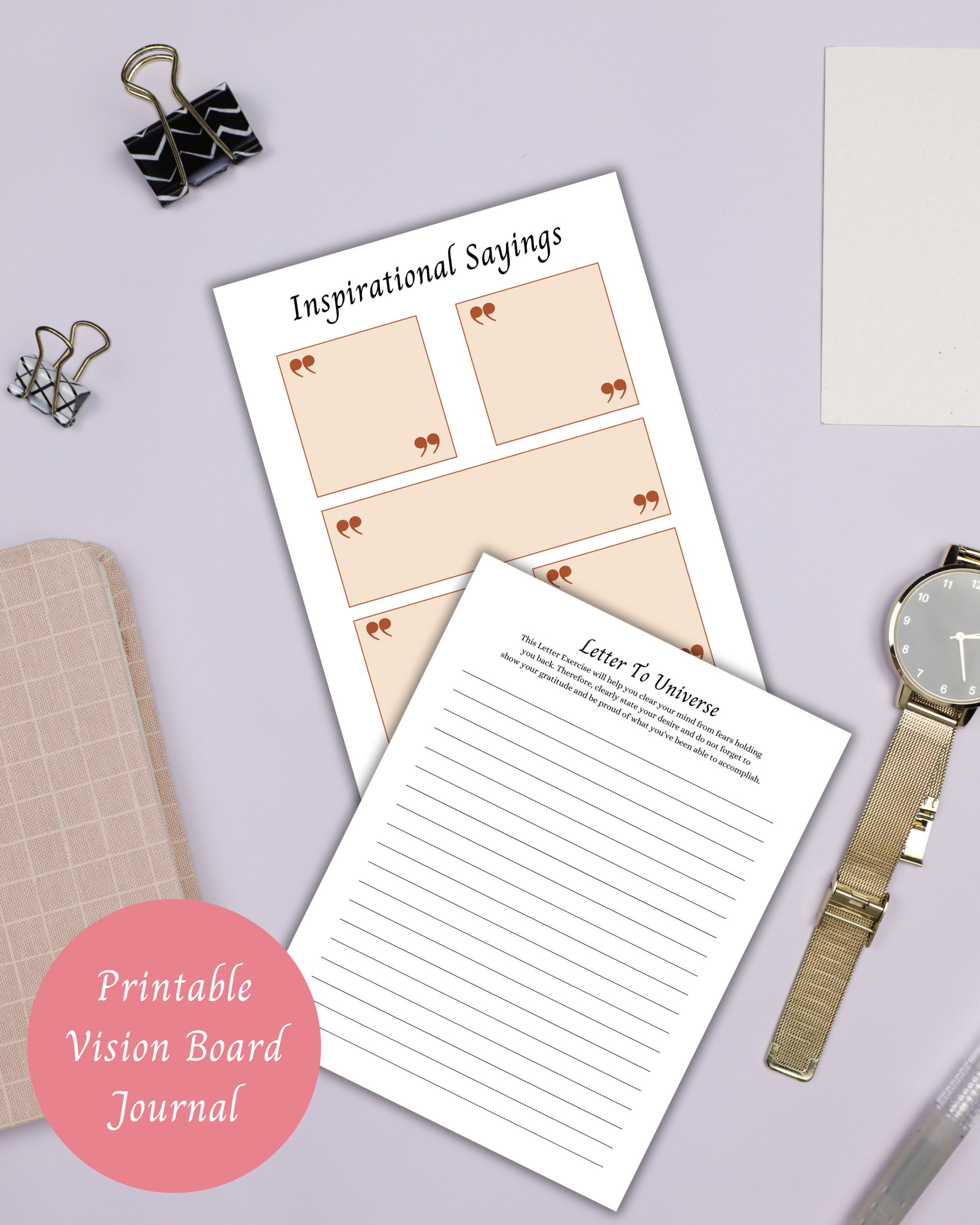 Printable Vision Board Journal, Instant Download PDF - Etsy