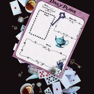Printable Alice in Wonderland Theme Journal/planner, Instant Download ...