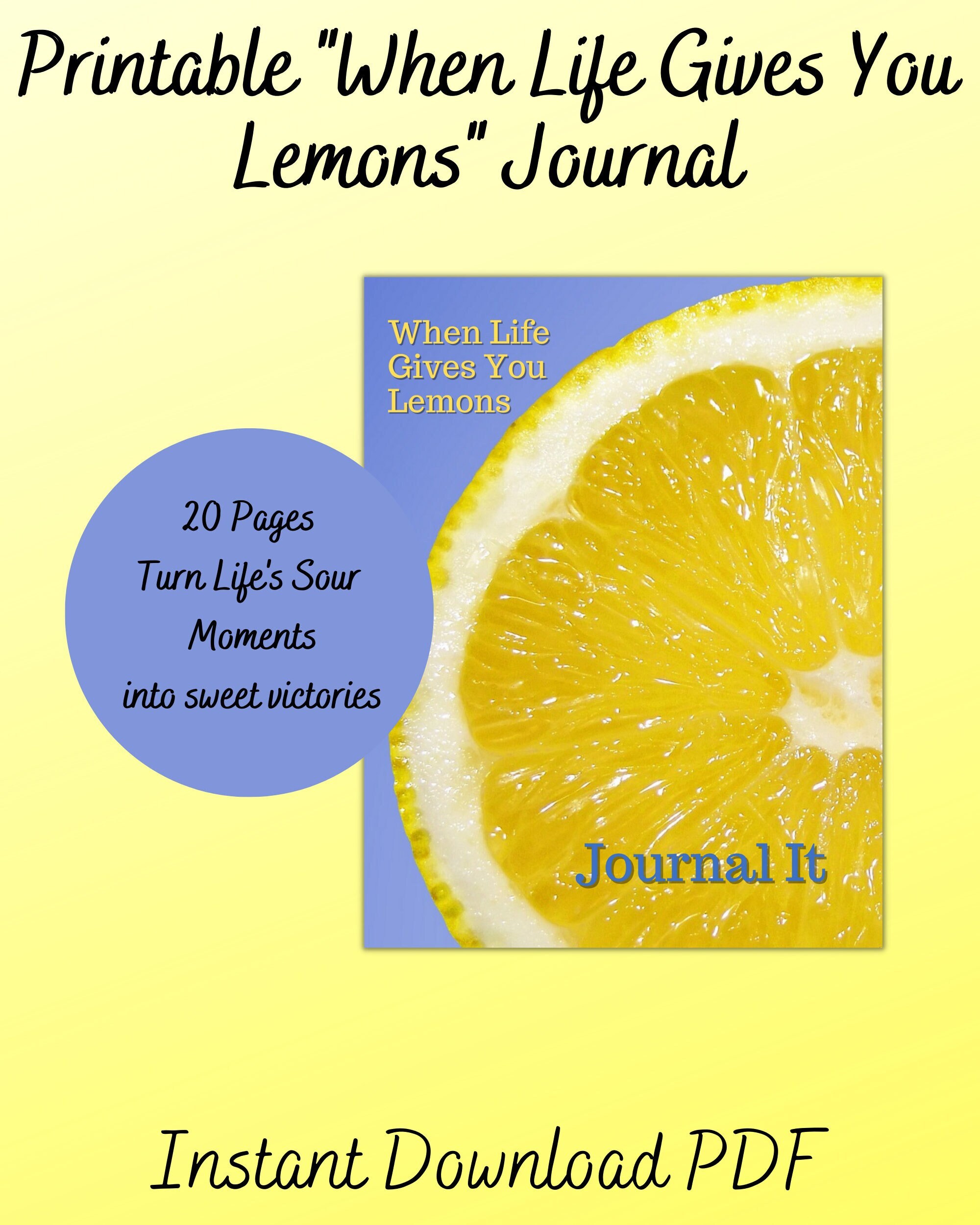 Printable "when Life Gives You Lemons" Journal, Affirmation Quotes ...