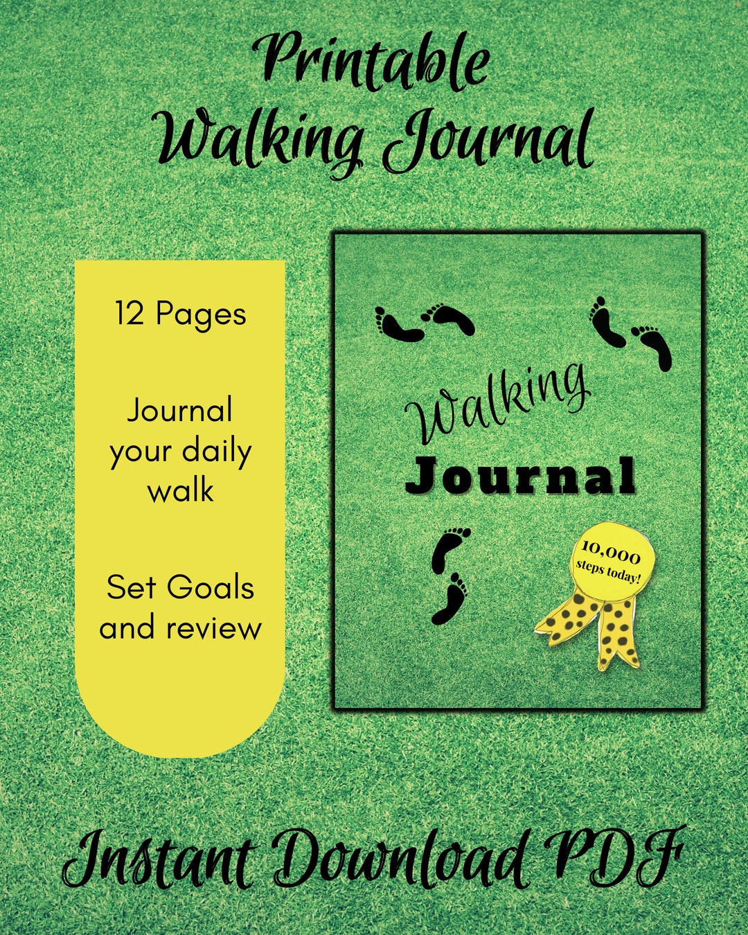Printable Walking Journal, Fitness Goals, Instant Download PDF - Etsy