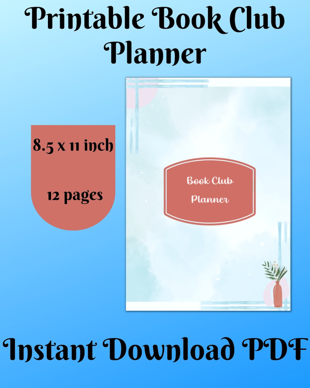 Printable Book Club Planner: Organize Your Reading Schedule, Instant ...