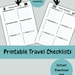 Printable Travel Checklist, Packing List, Prefilled and Blank, Holiday ...