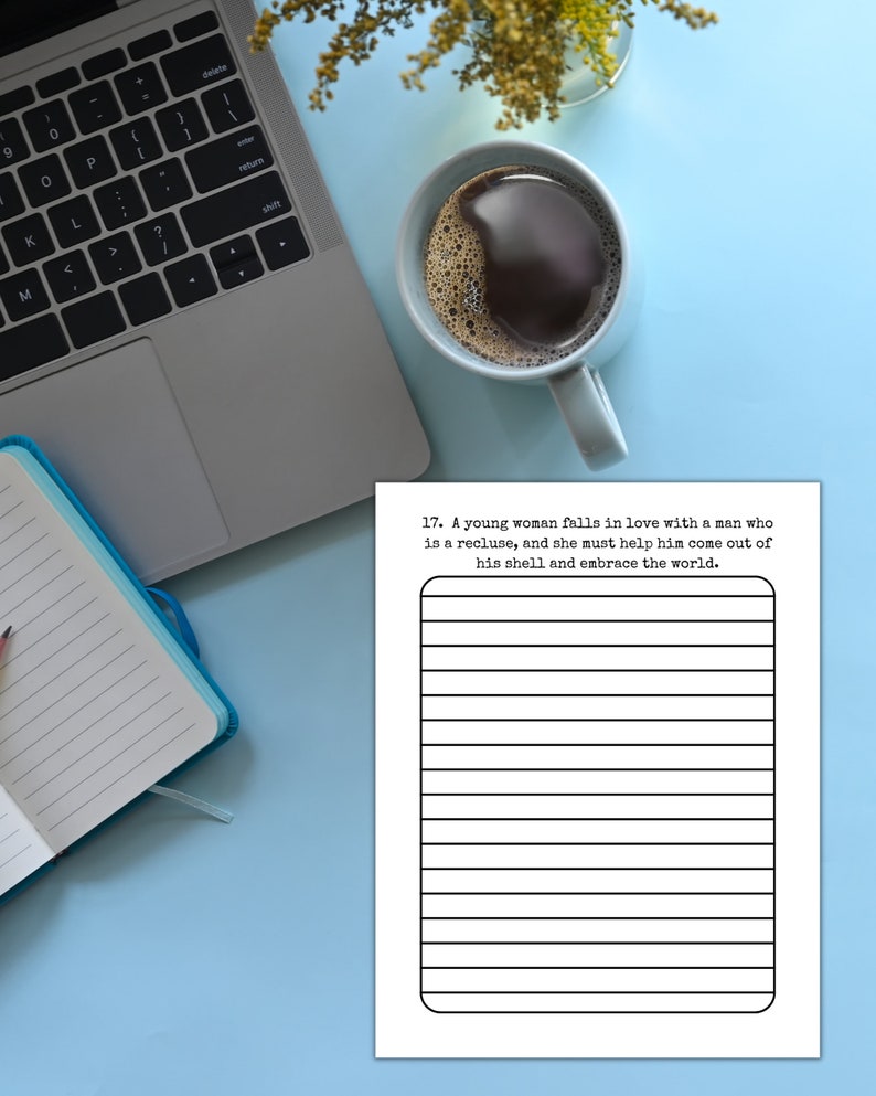 Printable Romance Writing Prompts, Writing Journal, 26 Creative Writing ...