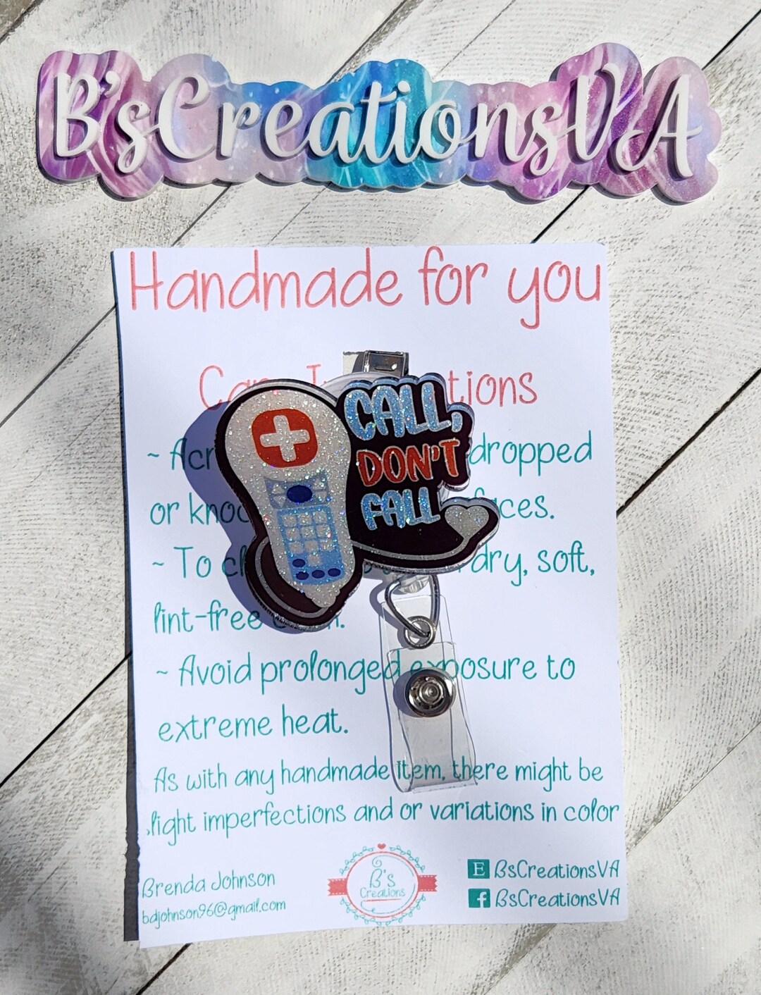 Call Don't Fall Retractable Alligator Clip Badge Reel - Etsy