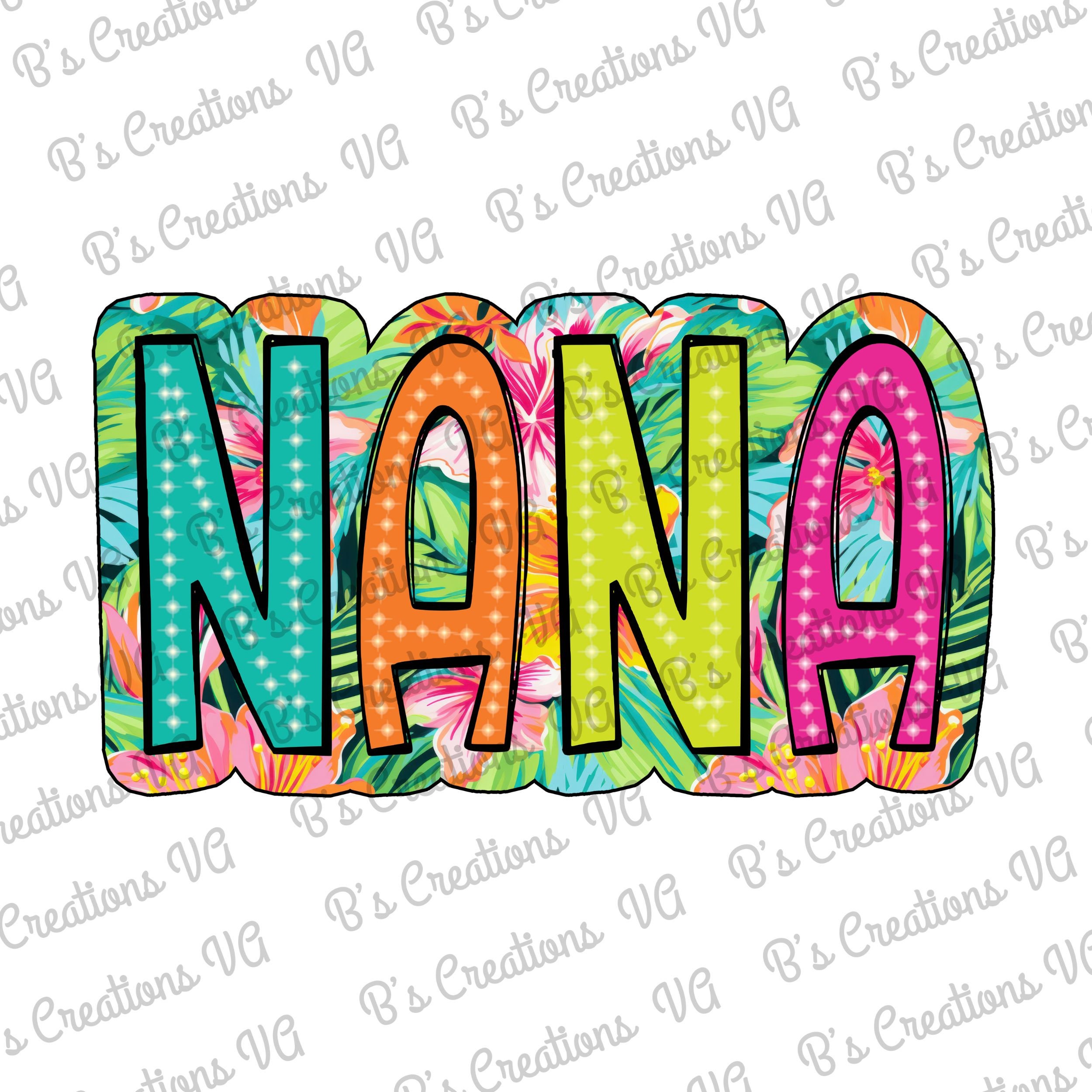 Bright Letters Nana PNG, Nana Png, Dalmatian, Tropical, Lilly Inspired ...